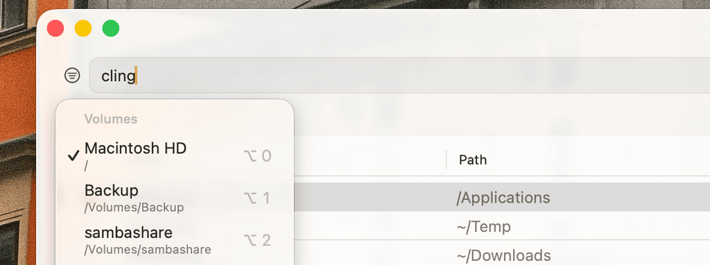 Cling - Instant fuzzy find any file, act on it in the same instant