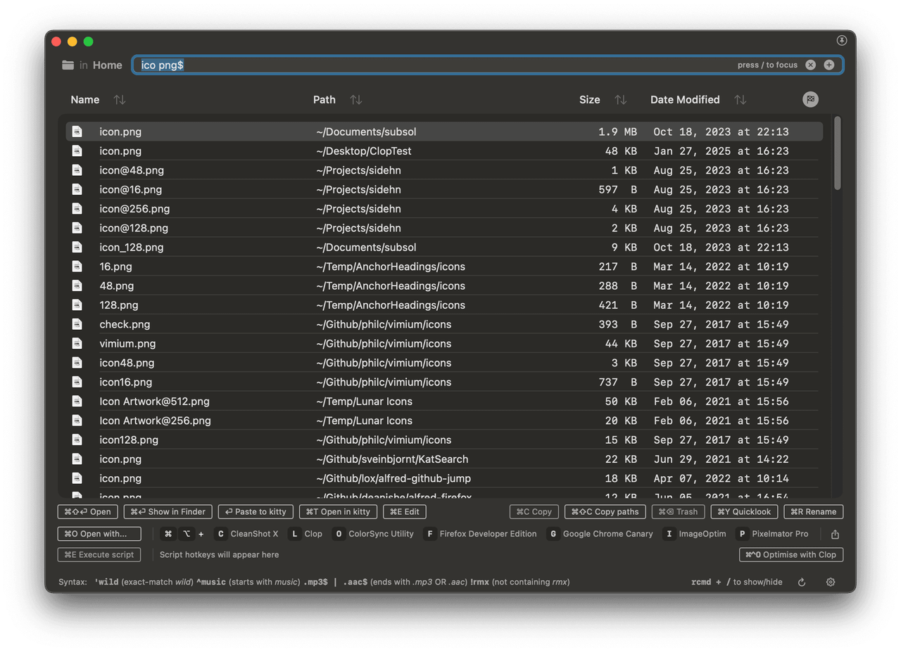 Cling - Instant fuzzy find any file, act on it in the same instant